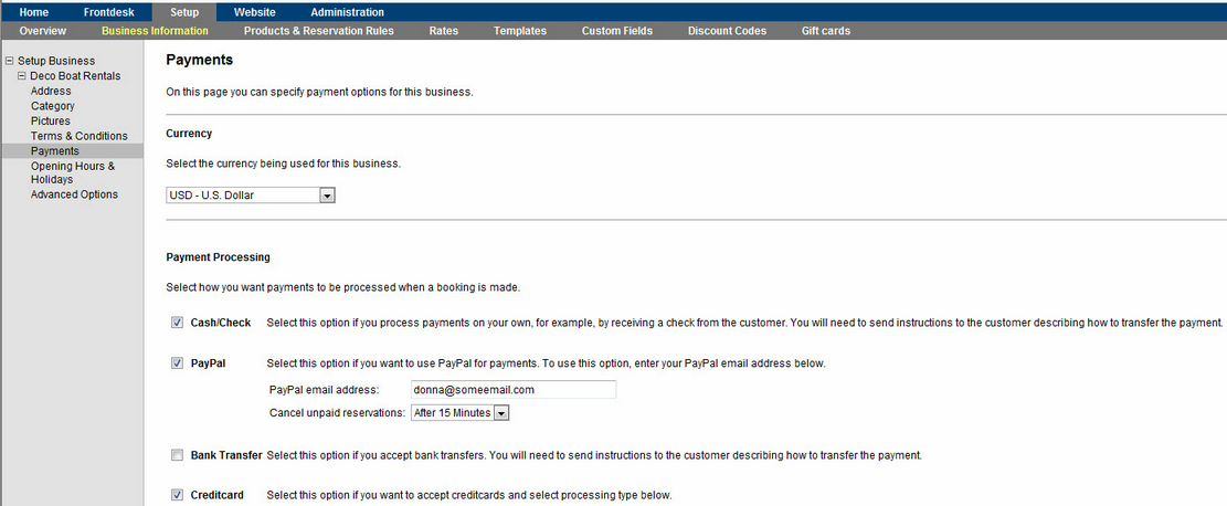 Configuring Payment Methods